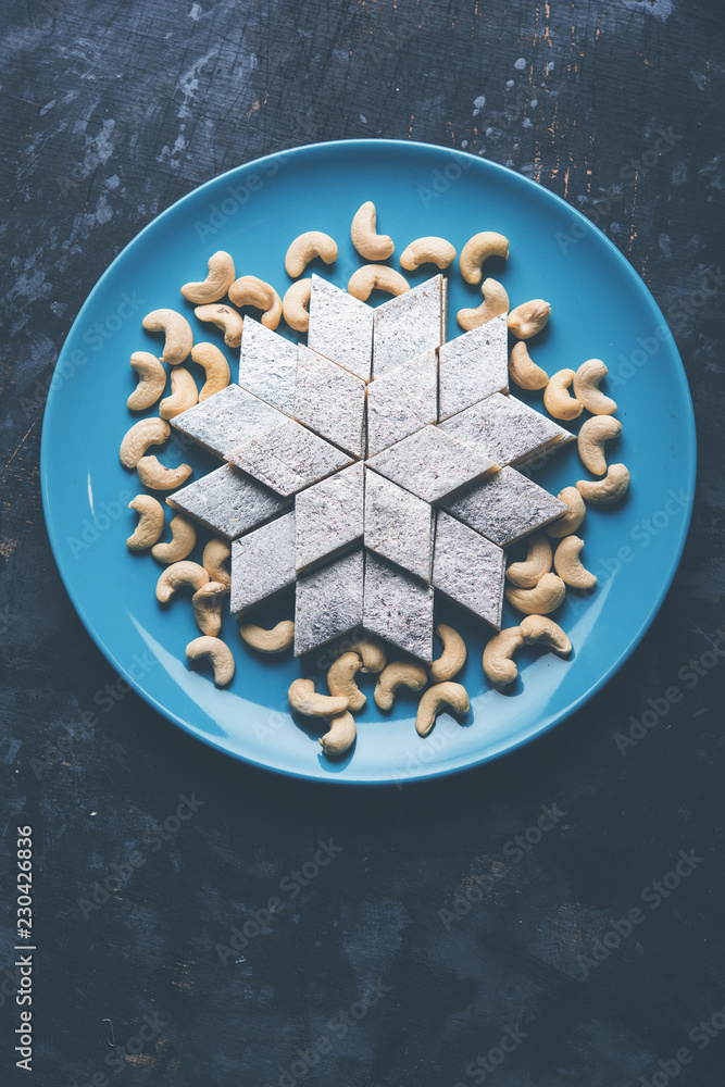 Kaju Katli is a Diamond shape Indian sweet made using cashew sugar and ...