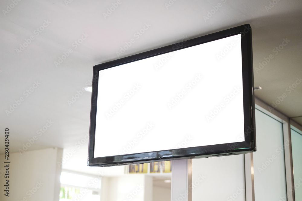 LED TV blank white screen for your design, advertising design concept ...
