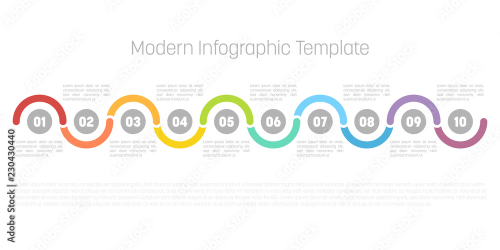 Poster 10 step process modern infographic diagram – Wall Art | UkPosters