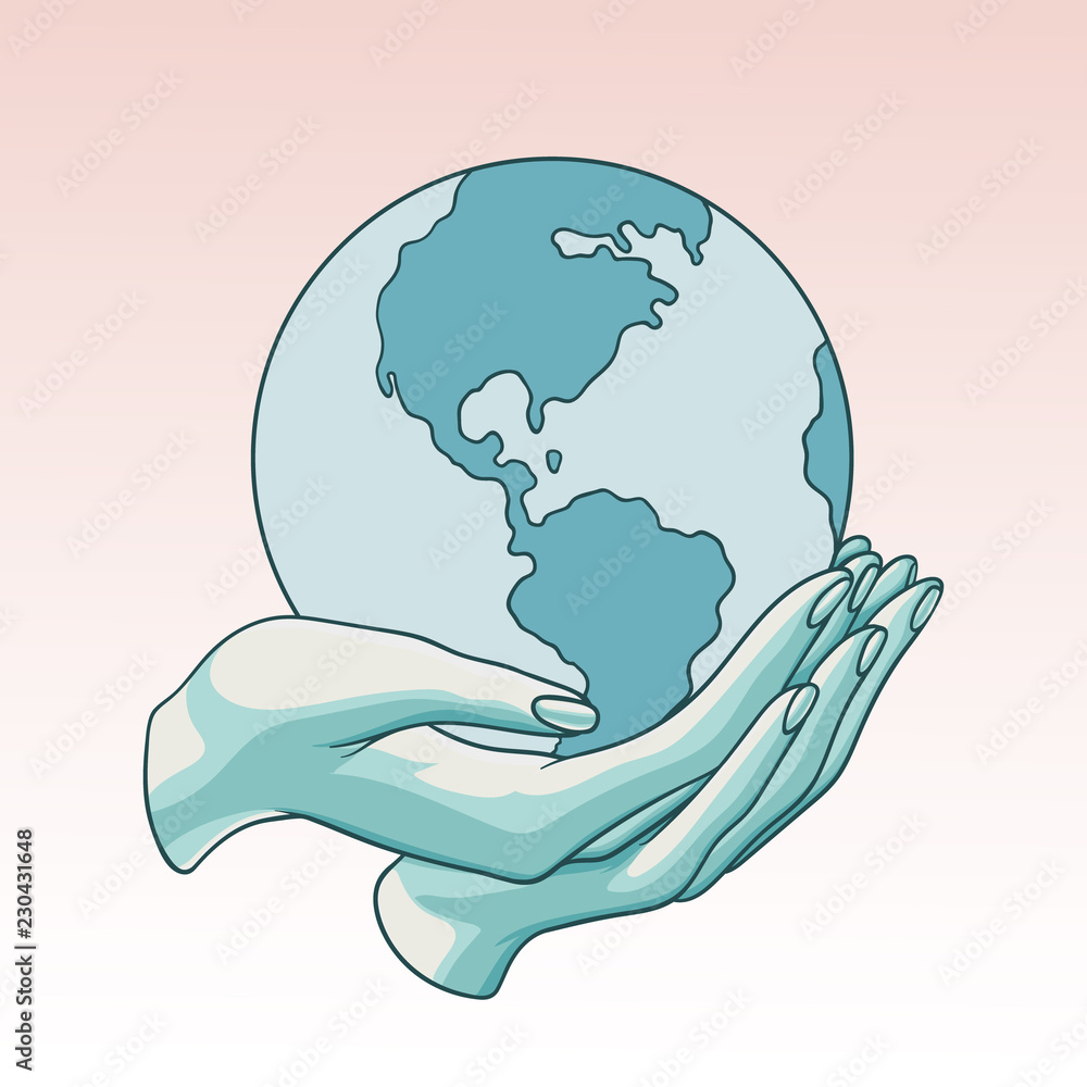 Two Hands Holding The World