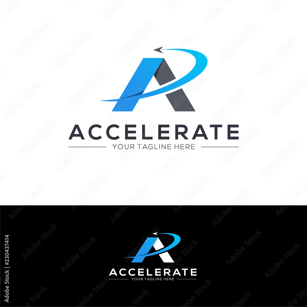 Accelerate logo design concept. Fast logo template Stock Vector | Adobe ...