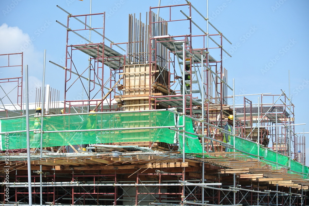Scaffolding used as the temporary structure to support platform, form ...