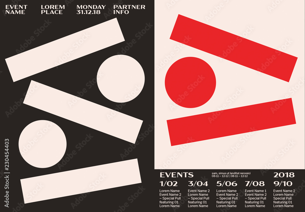 Poster Layout with Large Geometric Shapes Stock Template | Adobe Stock