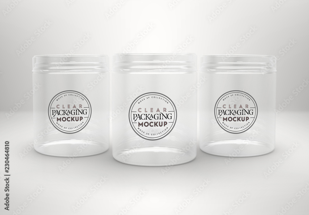 Clear Food Jars Mockup Stock Template | Adobe Stock