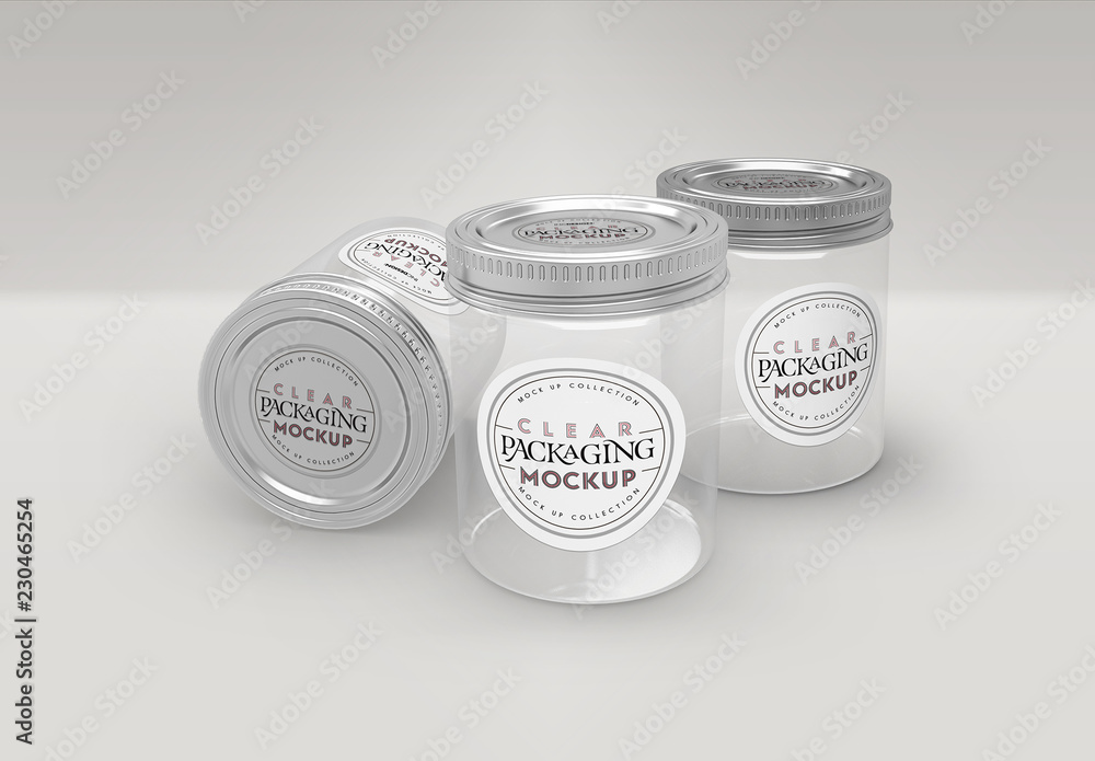 Clear Jars with Lids Mockup Stock Template | Adobe Stock
