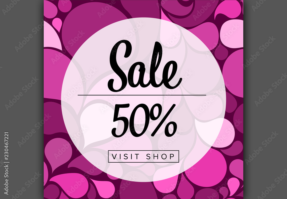 Social Media Post Layout with Retro Elements Stock Template | Adobe Stock