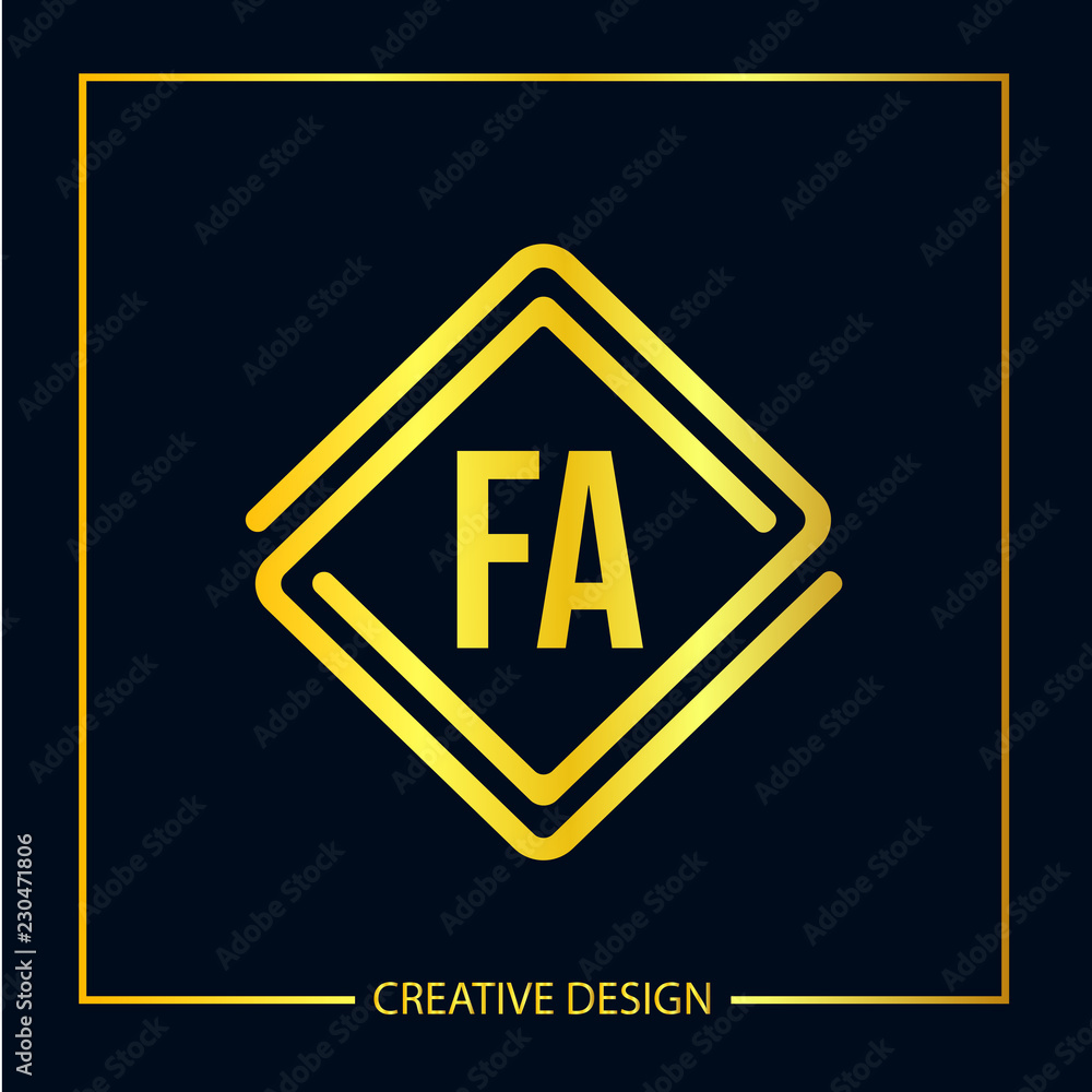 Initial FA Letter Logo Template Design Stock Vector | Adobe Stock