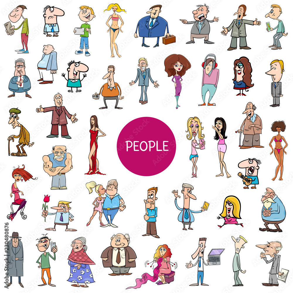cartoon people characters huge set Stock Vector | Adobe Stock