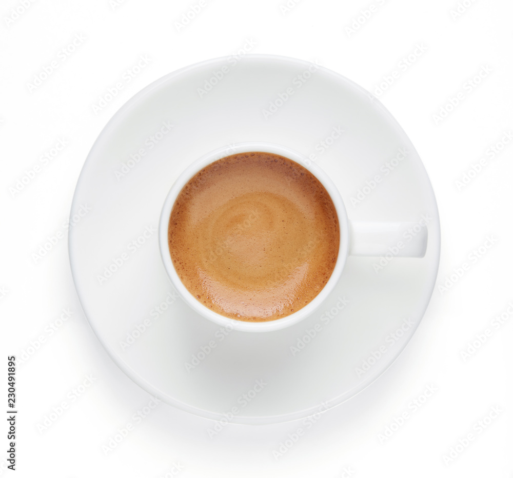 Coffee top view isolated on white background Stock Photo | Adobe Stock