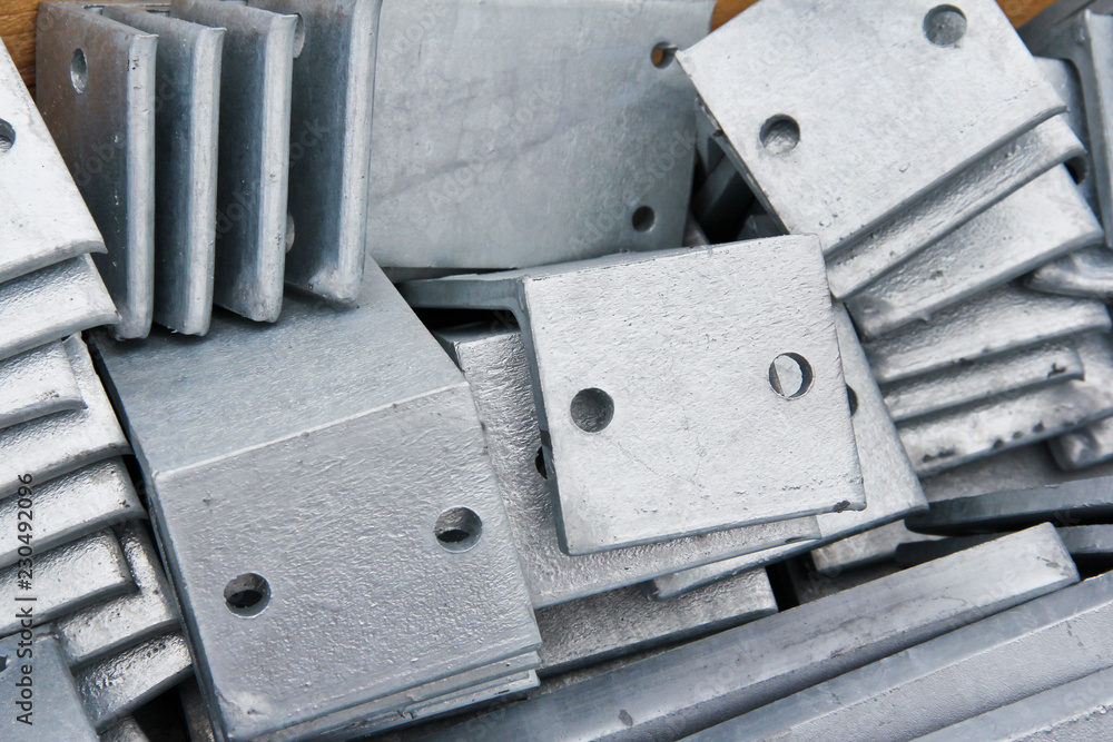 Details from galvanized metal. Close-up. Background. Business ...