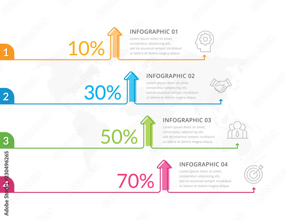 Vector of thin line infographics. Business graph infographic, Timeline ...