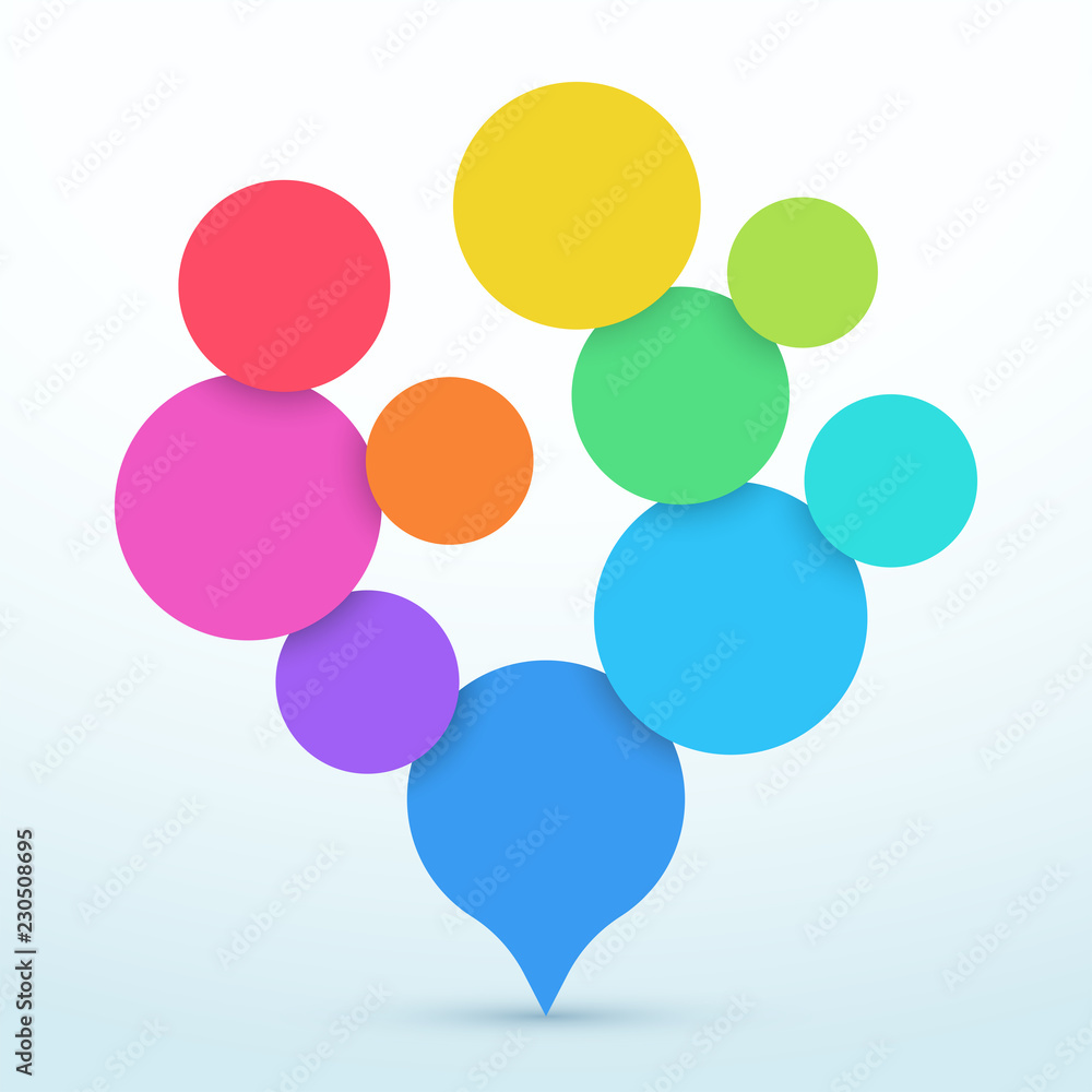 Bubbles Tree Shape 3d Infographic Design Stock Vector | Adobe Stock