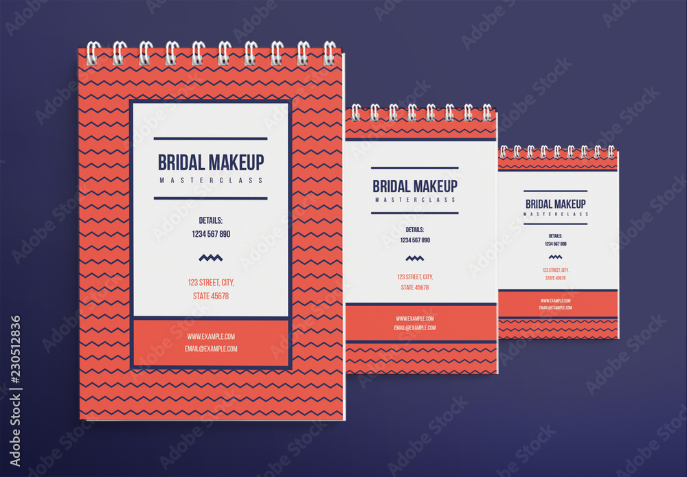 Notebook Layout with Geometric Patterns Stock Template | Adobe Stock