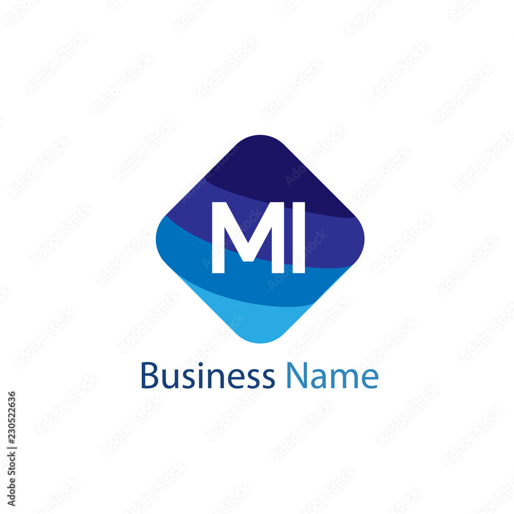 Initial Letter MI Logo Template Design Stock Vector | Adobe Stock
