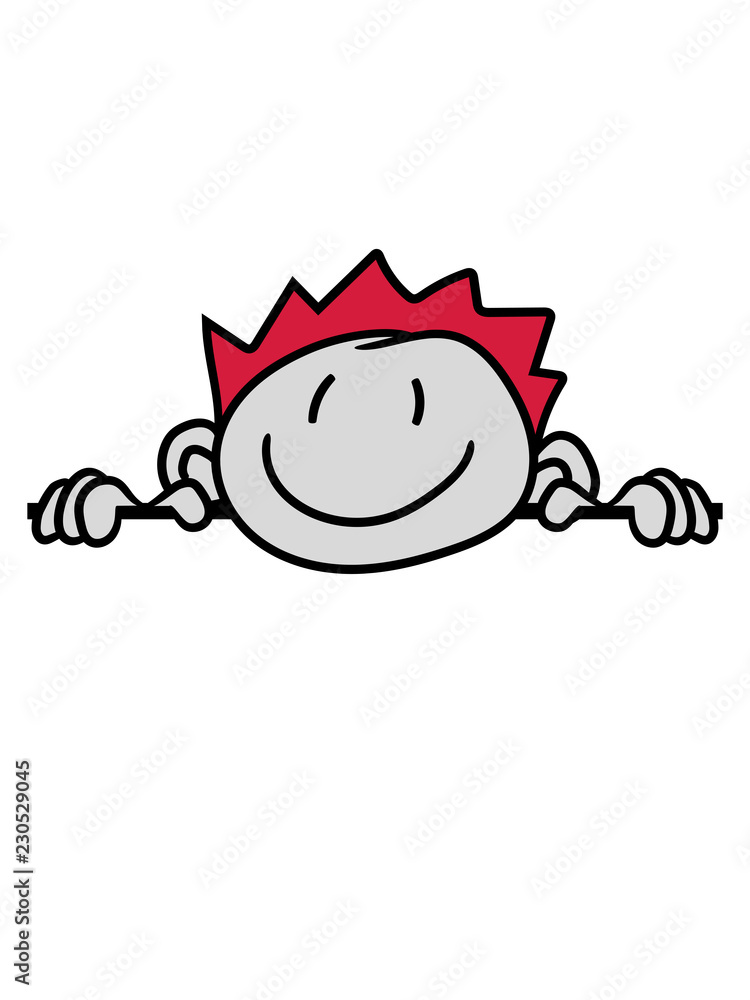 verstecken wand mauer gesicht kopf kind gemalt kritzel comic cartoon ...