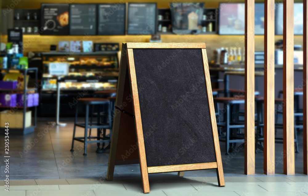 Restaurant sidewalk chalkboard sign board Stock Photo | Adobe Stock
