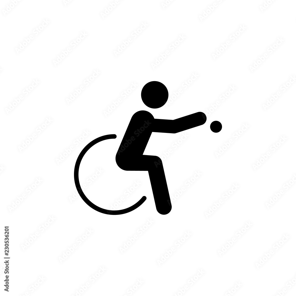 paralympic, boccia icon. Element of disabled human in sport icon for ...
