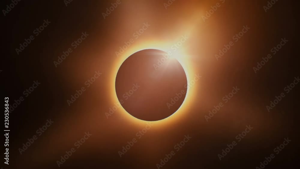 Stockvideon Full solar eclipse. The Moon mostly covers the visible Sun ...