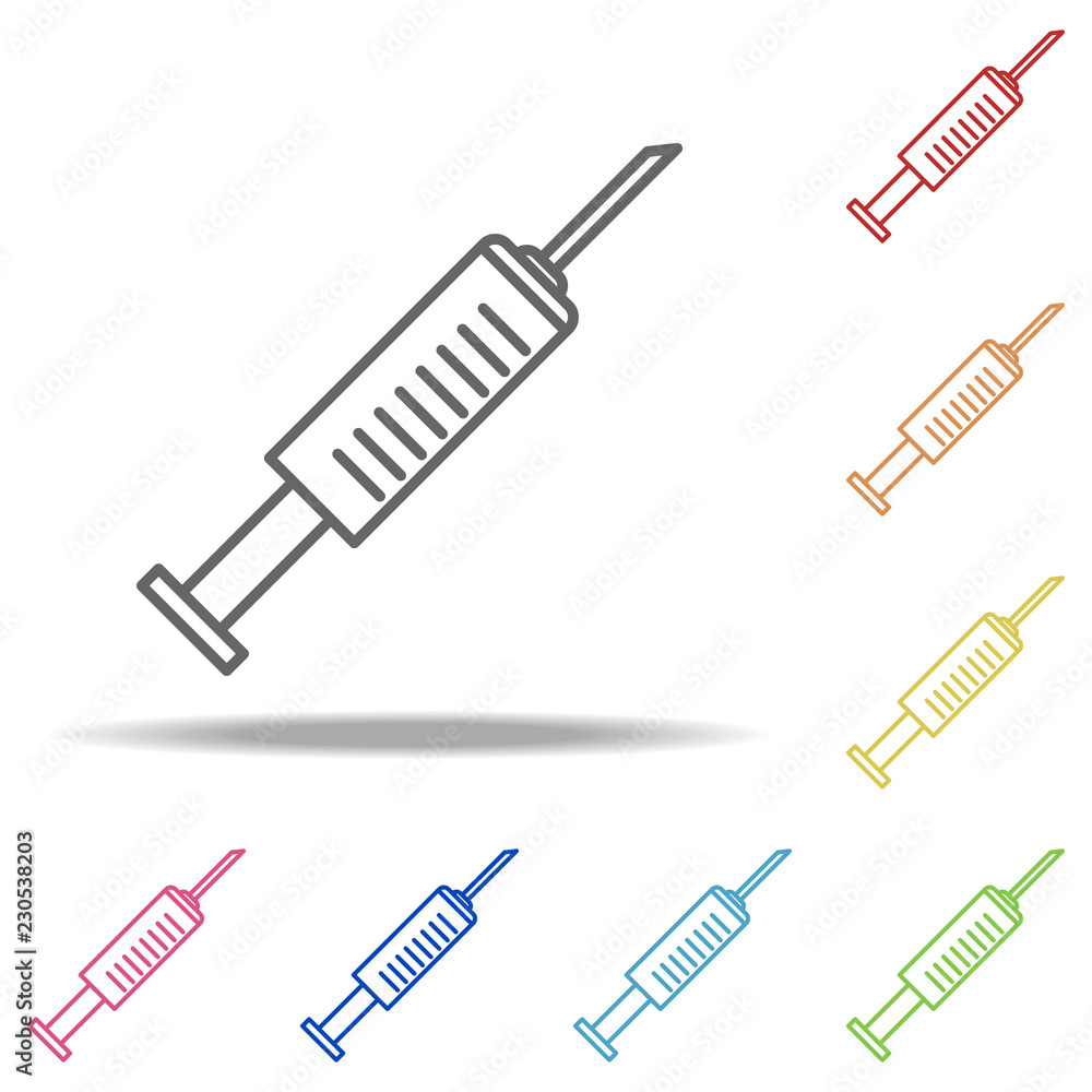 injection icon. Elements of plastic syrgery in multi color style icons ...