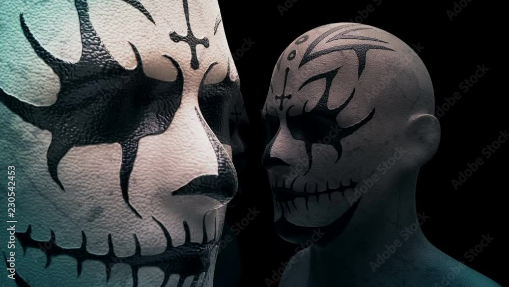 Corpsepaint Head VJ Loop - horror halloween scene of a corpse man with ...