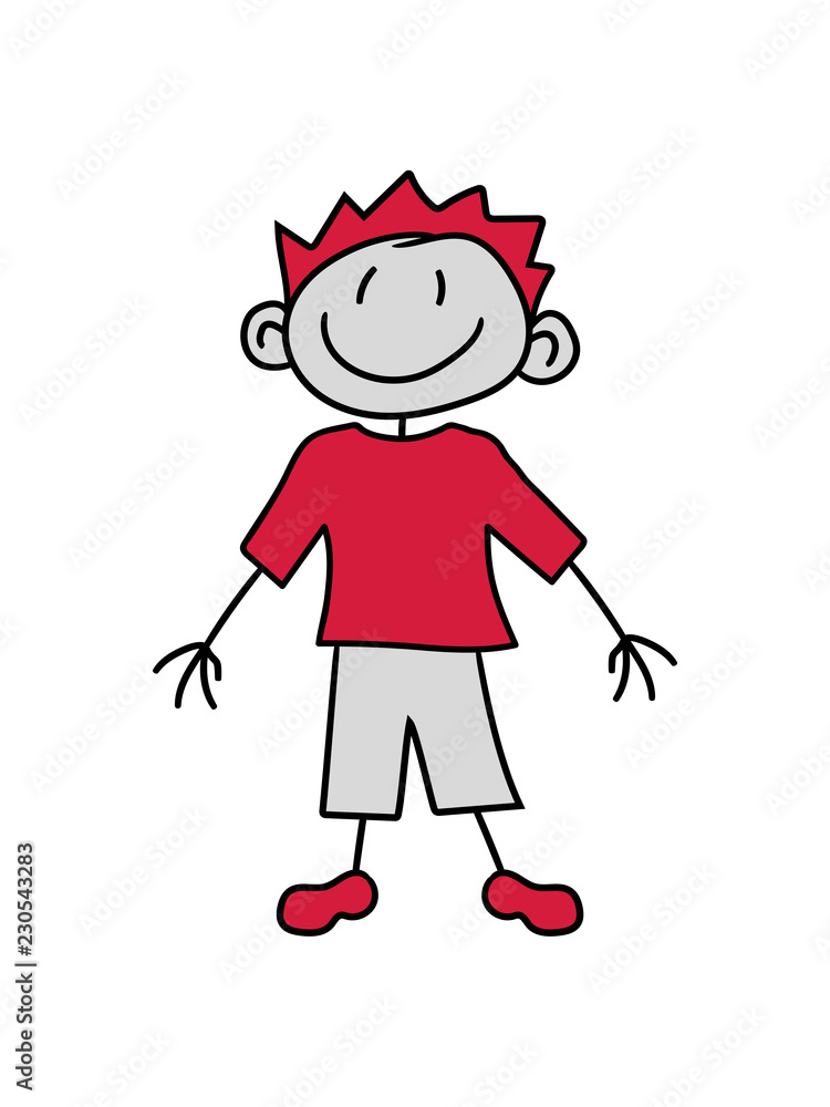 kind gemalt kritzel comic cartoon junge mann cool clipart glücklich ...