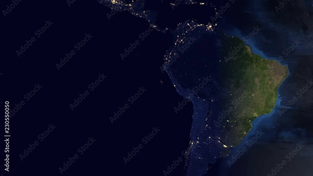 South American Map Animation Time-Lapse Dawn Stock Video | Adobe Stock