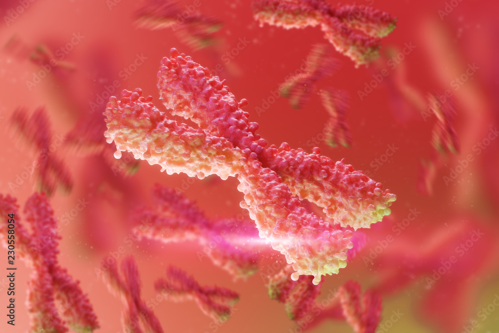 Red x chromosome on a red background. 3d rendering Stock Illustration ...