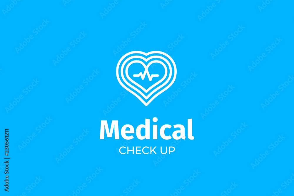 Medical check up logo template with type of line art logo can use for ...