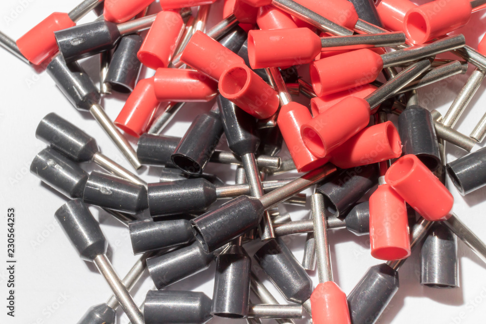 Electrical wire connector, Molex connector, Pin Terminal, on white ...