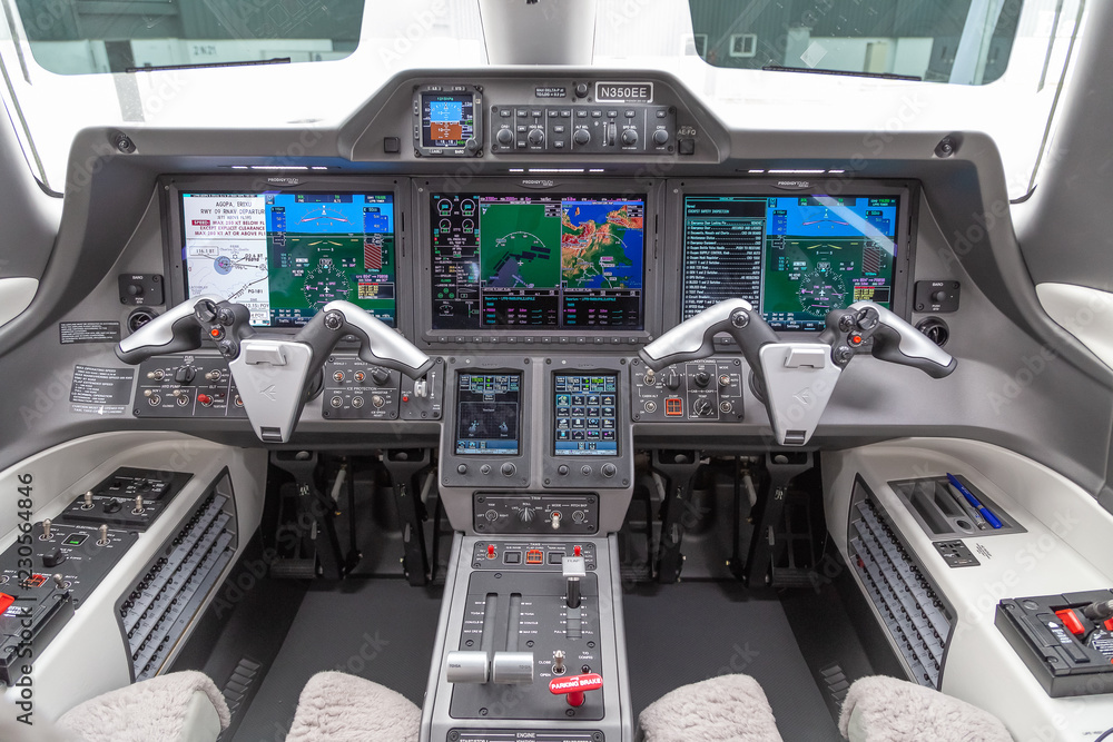 Embraer Legacy 450 cockpit Stock Photo | Adobe Stock