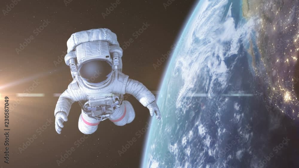 Spaceman in Space. 3d animation, 4K Stock Video | Adobe Stock