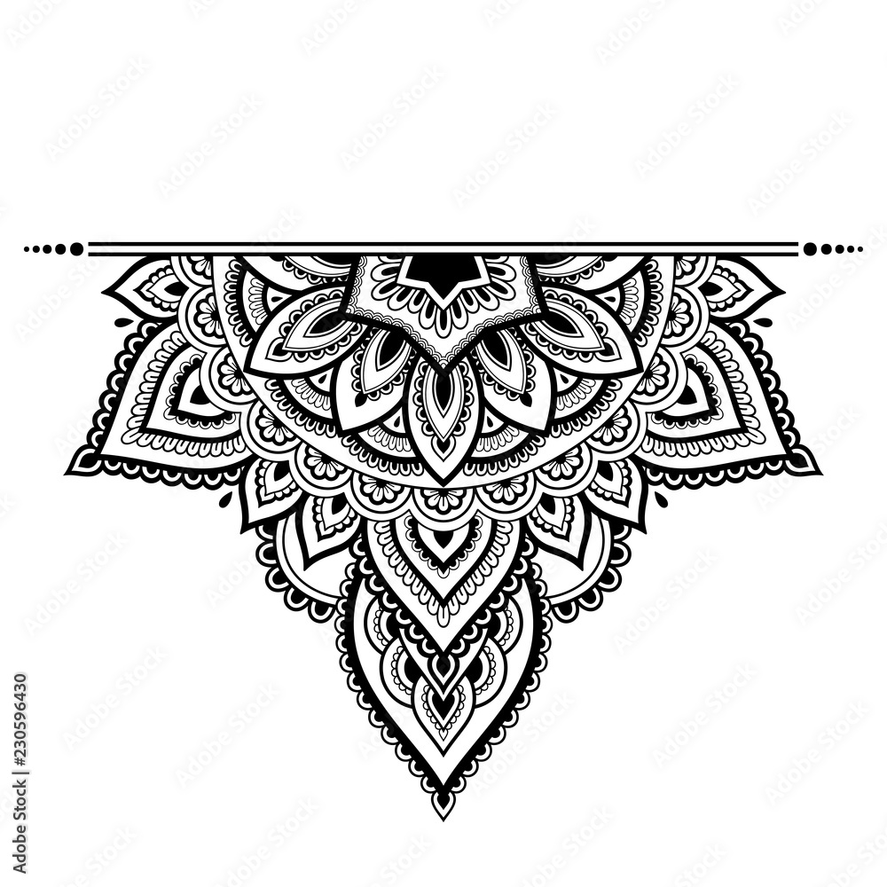 Mehndi mandala pattern for Henna drawing and tattoo. Decoration in ...