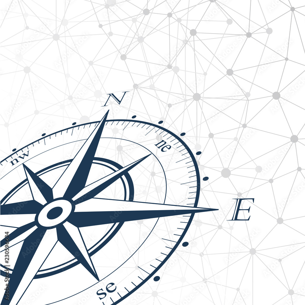 Vector compass rose perspective background. Stock Illustration | Adobe ...