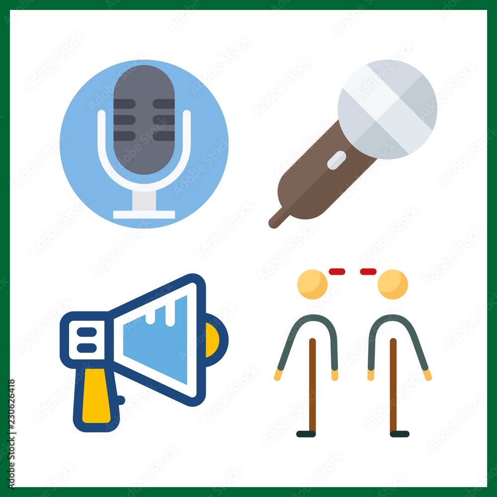 4 announcement icon. Vector illustration announcement set. relations ...