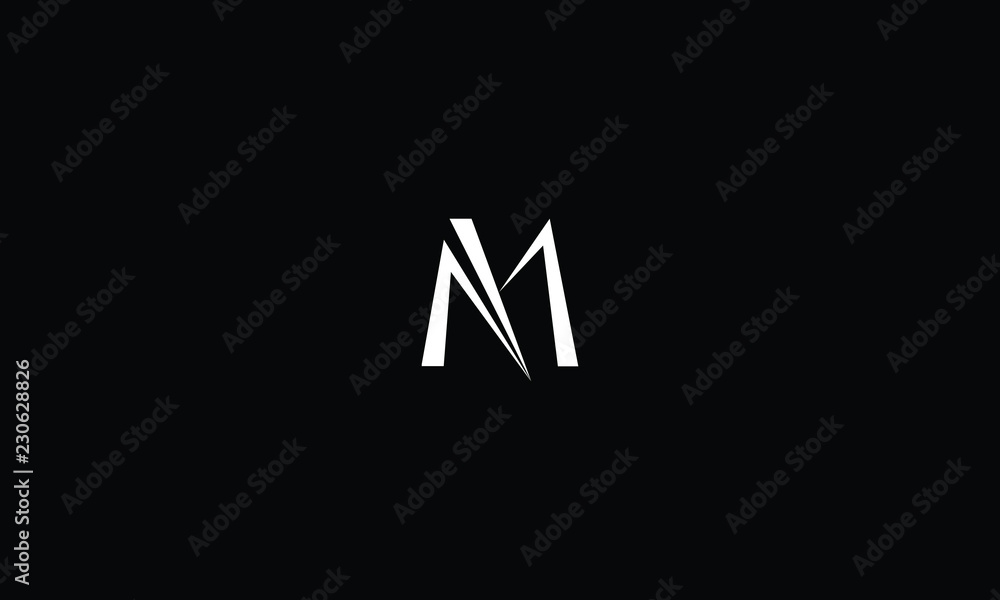 LETTER M LOGO WITH NEGATIVE SPACE EFFECT FOR LOGO DESIGN OR ...