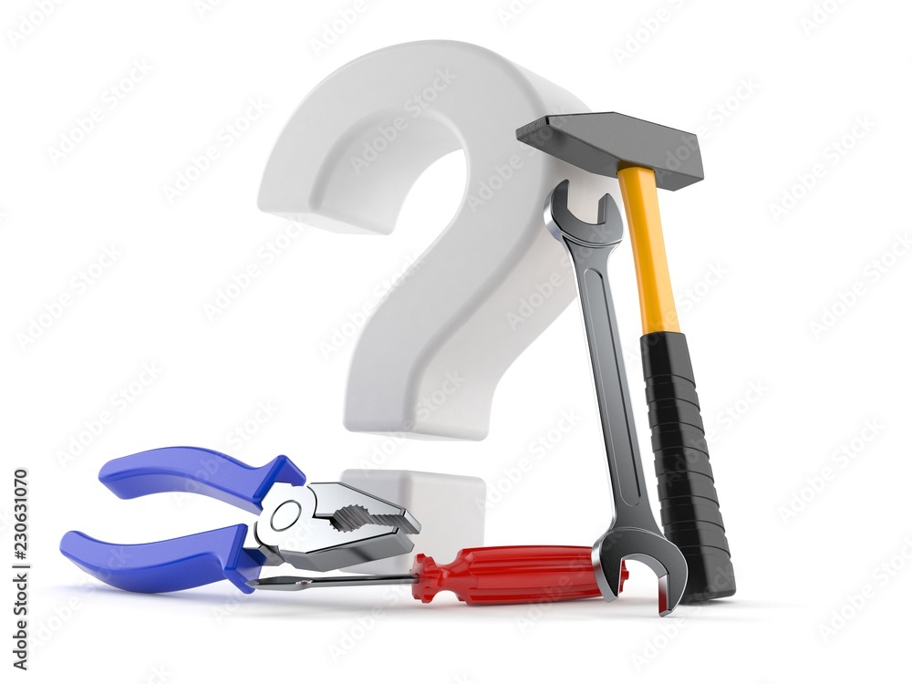 Question mark with work tools Stock Illustration | Adobe Stock