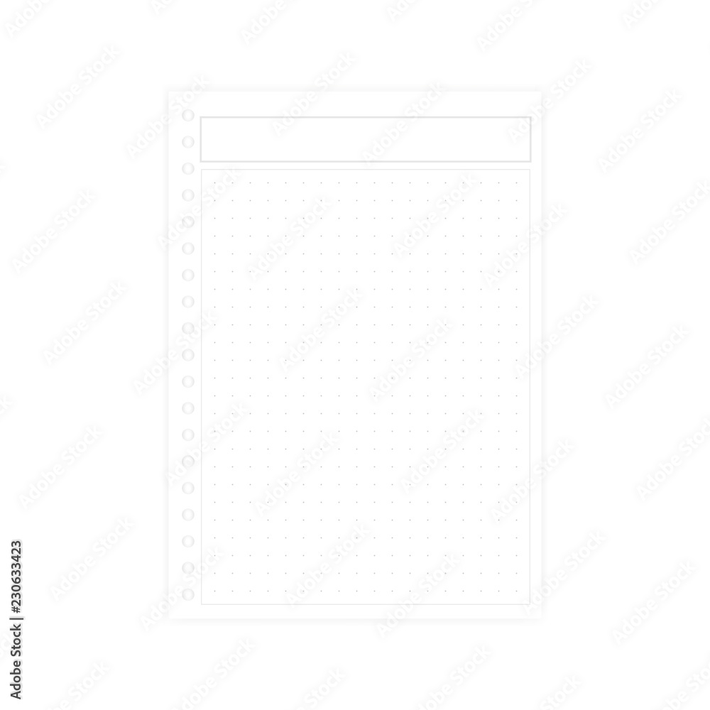 A4 filler paper for ring bound note book - dotted sheet with header ...