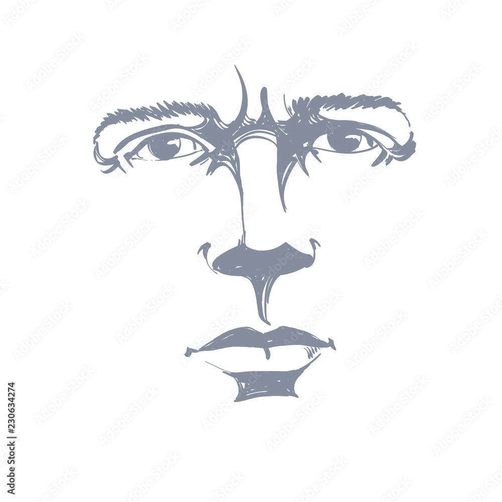 Vector art drawing, portrait of man blaming somebody, this is no good ...