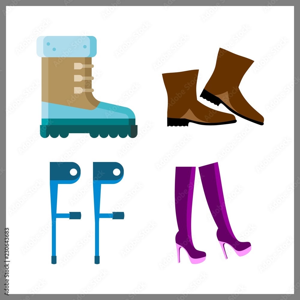 4 leg icon. Vector illustration leg set. boot and boots icons for leg ...