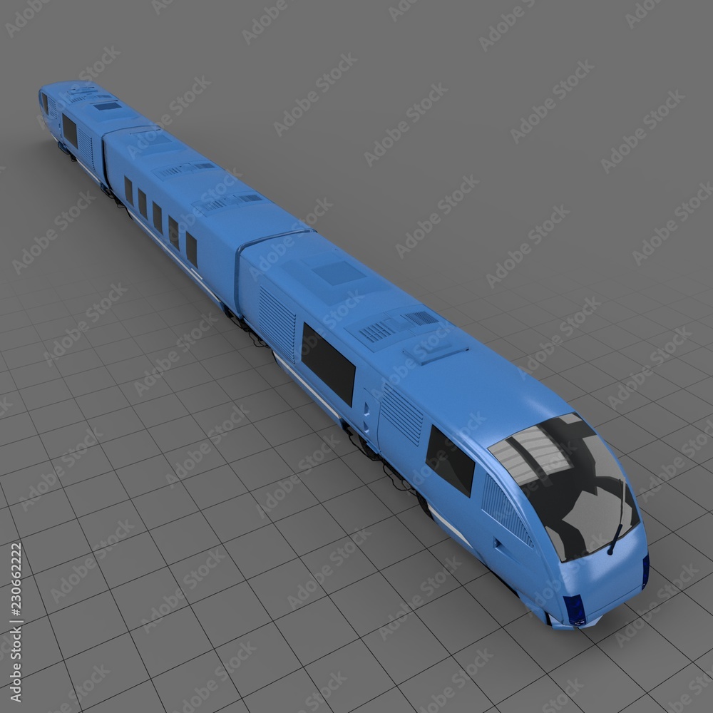 Passenger train Stock 3D asset | Adobe Stock