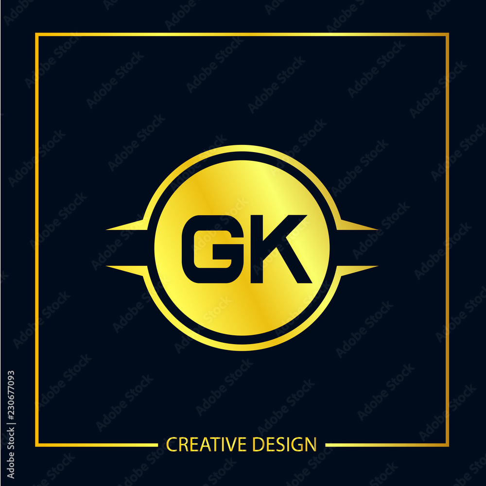 Initial Letter GK Logo Template Design Stock Vector | Adobe Stock