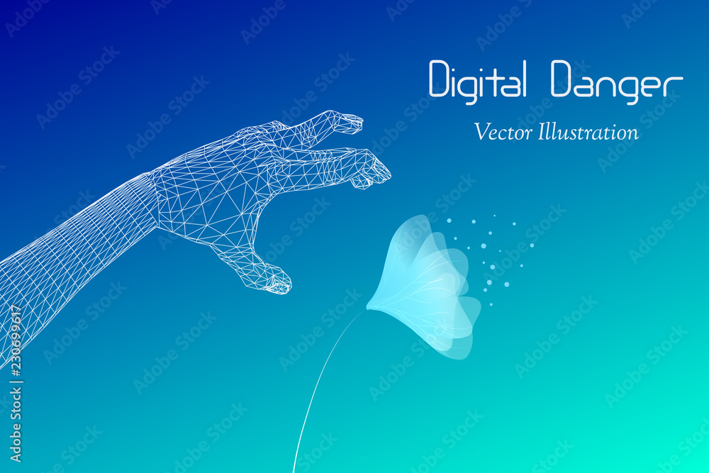 Vector Digital Danger Concept - Information Protection from Espionage ...
