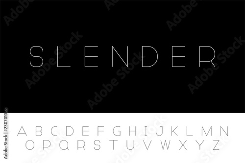 Simple minimalistic font. Vector english alphabet. Thin linear latin ...