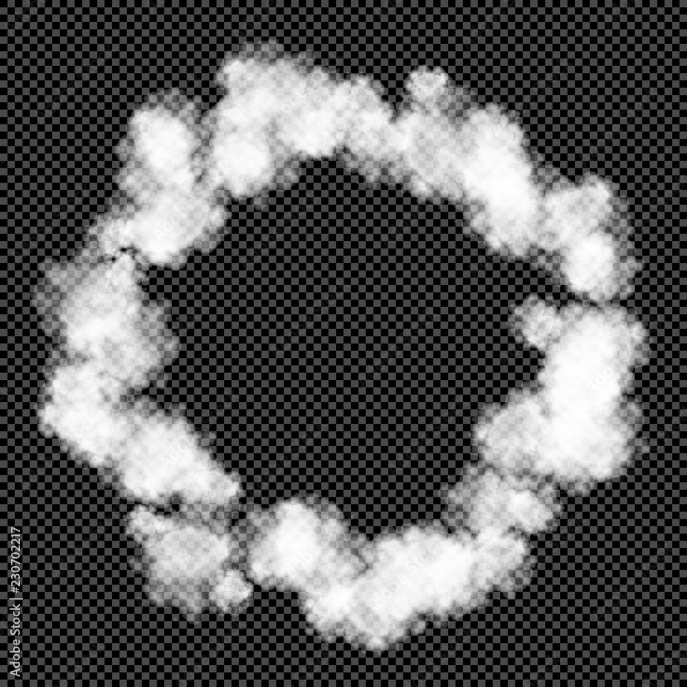 White Smoke Ring, Curl Isolated on Transparent Background - Vector ...