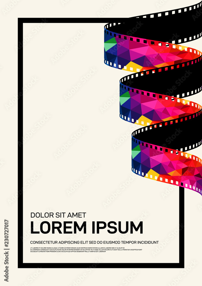 Movie and film poster design template background modern vintage retro ...