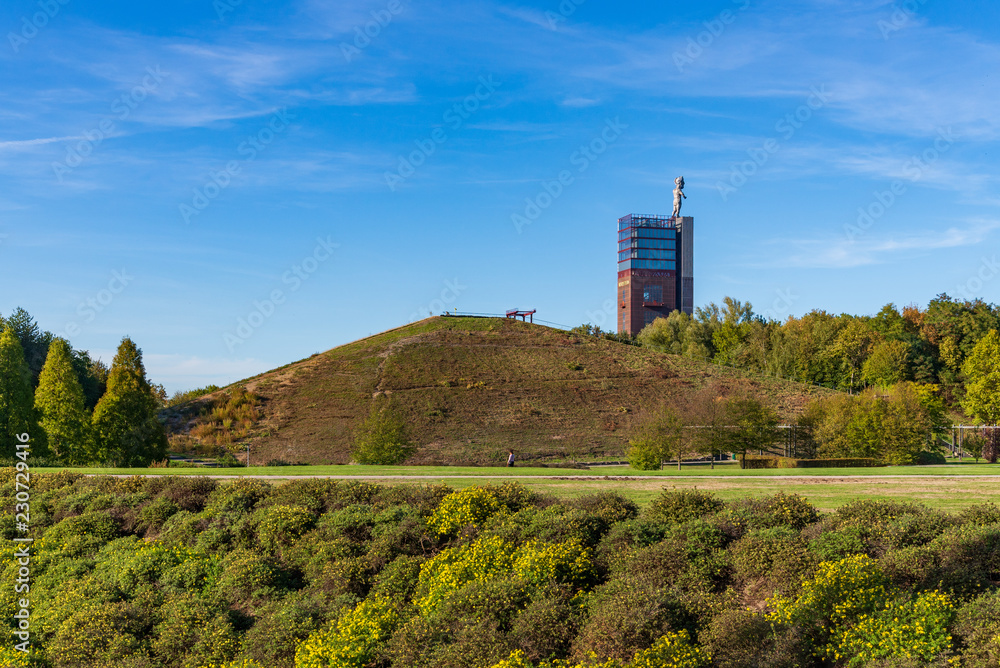 Scenery of Nordstern park, former coal mine area, consisted of various ...
