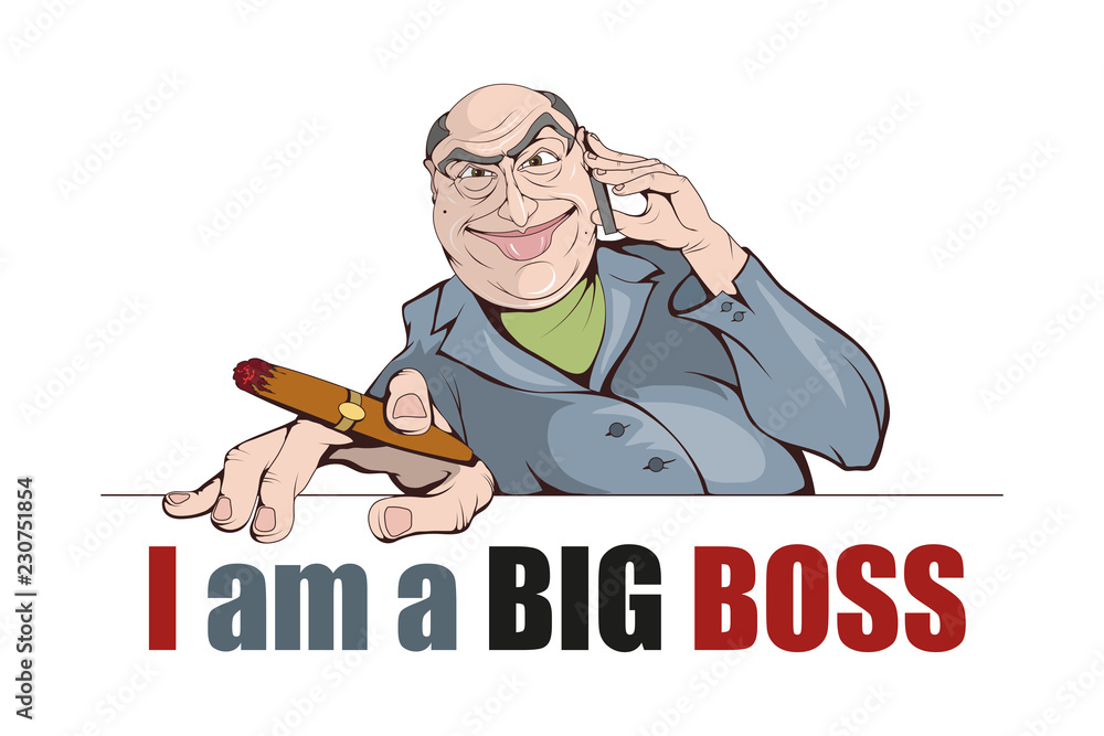 boss character, chief, boss icon for logotype, flyer, posters, card ...