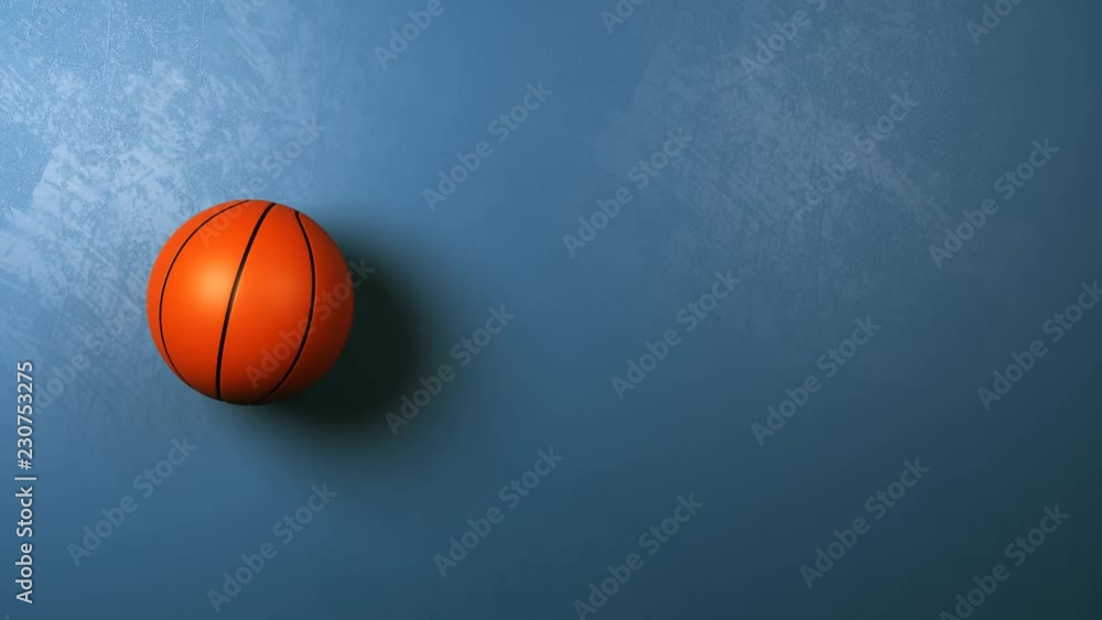 Basketball Ball Rotating on Blue Background with Copyspace, 3D Seamless ...