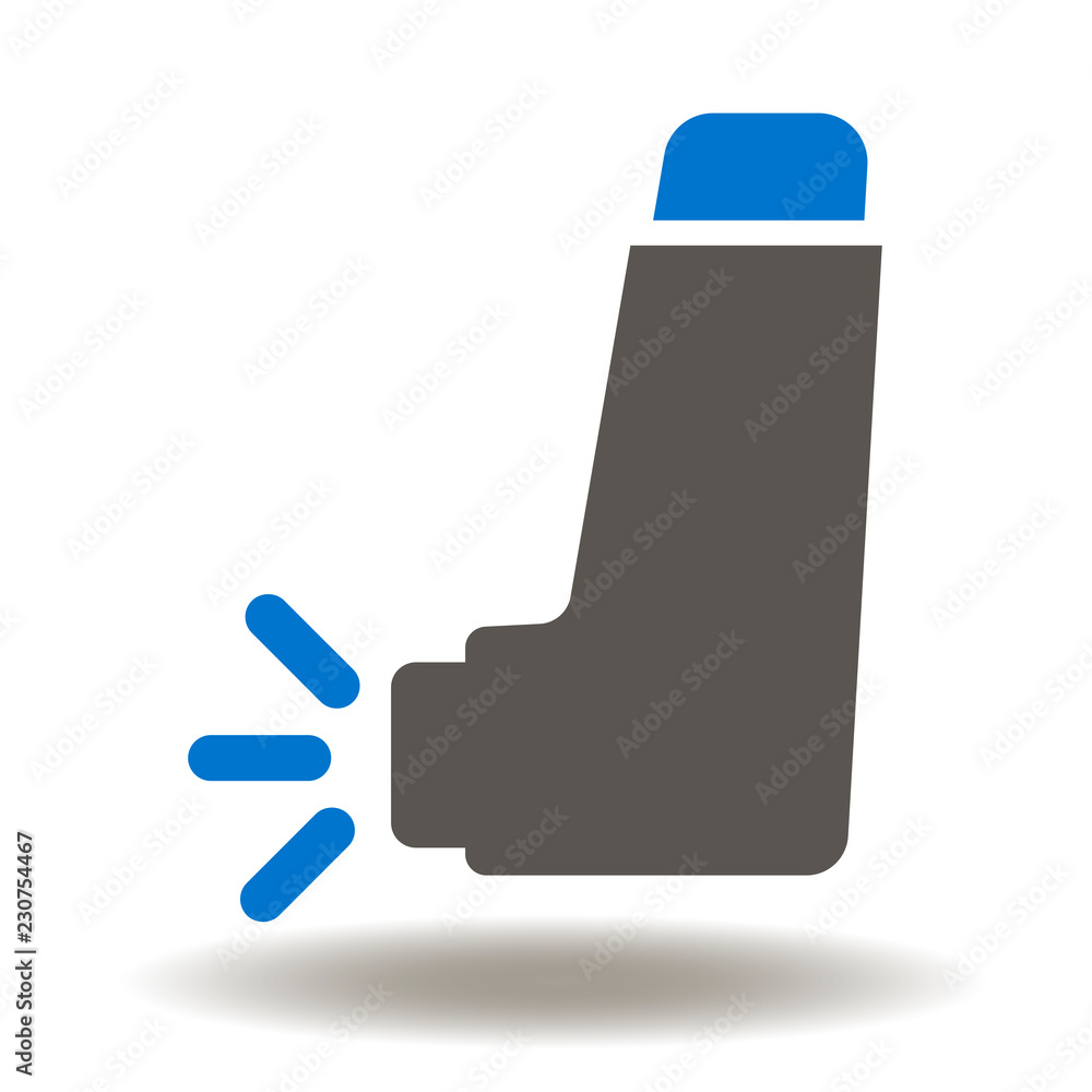 Asthma inhaler icon vector. Asthmatic Bronchial Spray Logo. Copd ...