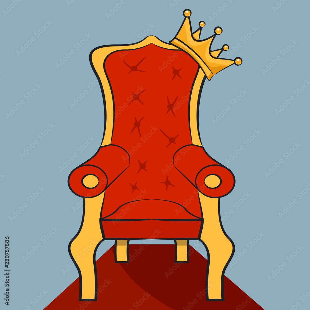 Vector throne of the king and crown Stock Vector | Adobe Stock
